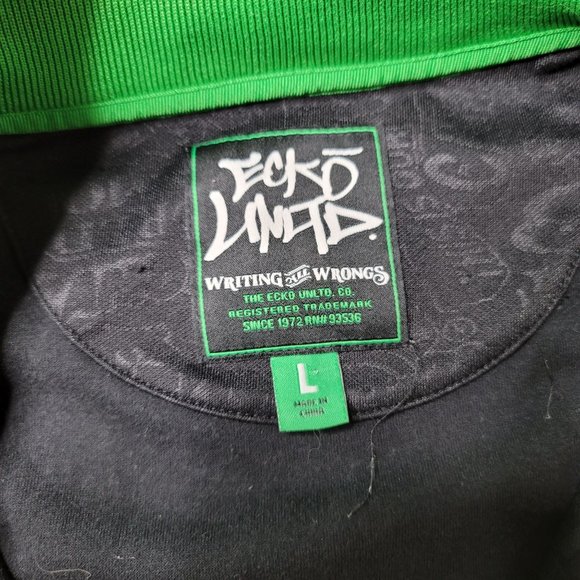 Ecko Unlimited | Jackets & Coats | Ecko Unltd Writing All Wrongs Jacket Black Graffiti Green And ...
